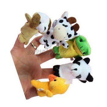 Sul burattino animale biologico del dito del fumetto 10x la peluche gioca le bambole di favore del bambino del bambino