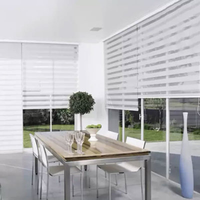 2020 Hot Sale Double Layer Window Blind Roller Zebra Blinds Manual Motorized Control
