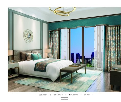High quality luxury fabric curtains blind window drapes and finish fabric sale bedroom with matching sheer