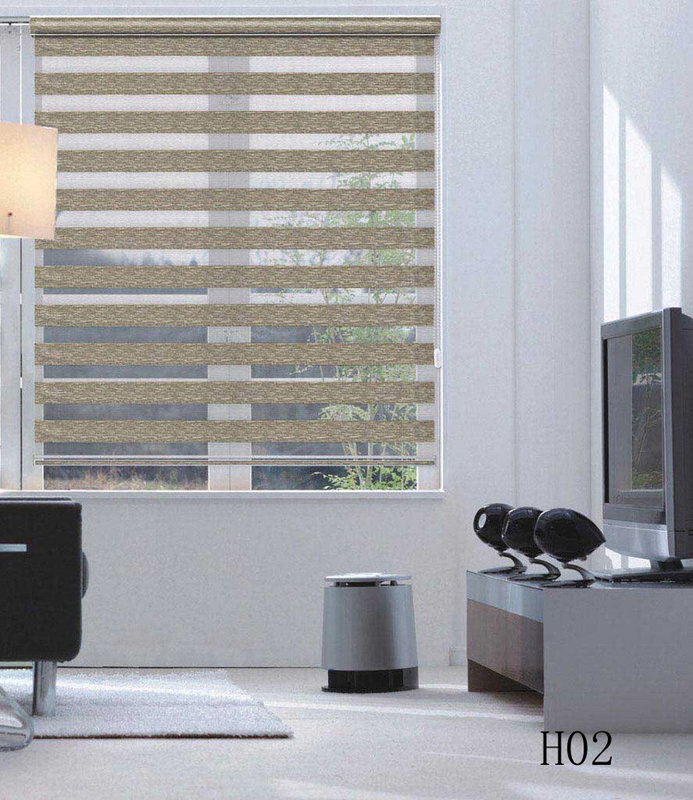 Double Layer High quality automated zebra shades day night window blinds Light Filtering