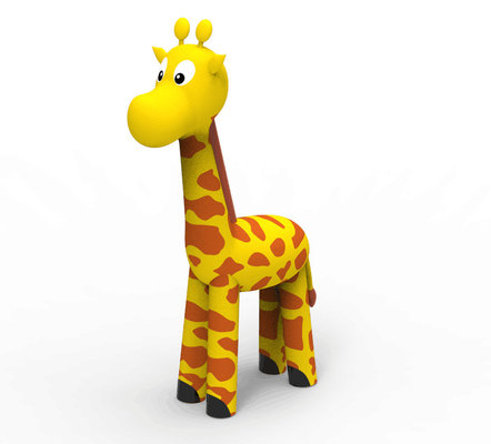 Excellent épluchage de grand jouet gonflable de girafe avec l'impression en soie pour le supermarché