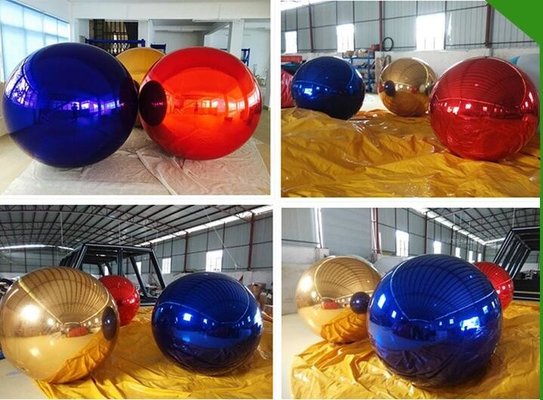 Boule gonflable d'or adaptée aux besoins du client de miroir pour la décoration vocale de concert/défilé de mode