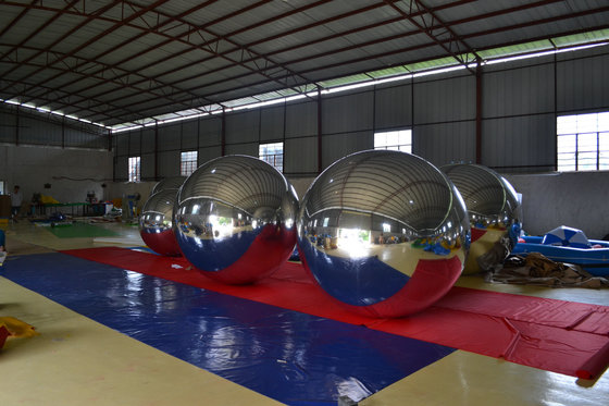 Produits gonflables de vente de boule de miroir de ruban légers avec la T-exposition