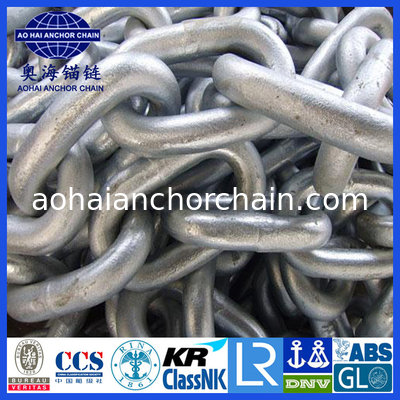 Galvanized Open Link Anchor chain- Aohai Marine China Larest Factory with IACS and Military Cert.