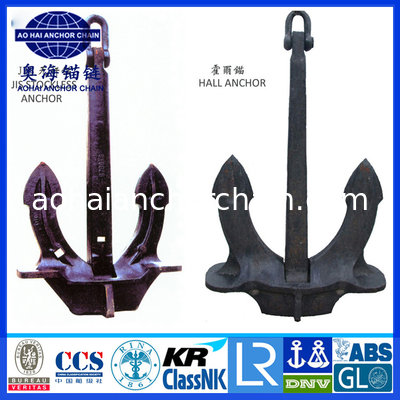 B type Hall Stokless Anchor, Black Painted stockles type Hall Anchor with KR LR BV NK DNV ABS CCS cert.