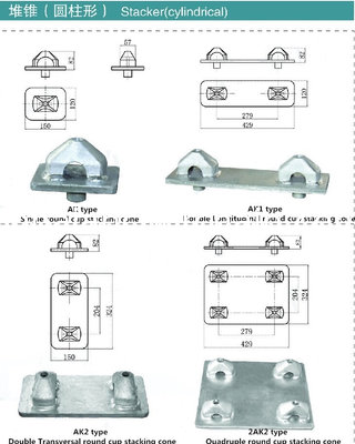 Intermediate stacking cone, container intermediate stacking Container Securing with GL BV CCS ABS RINA LR NK Dnv