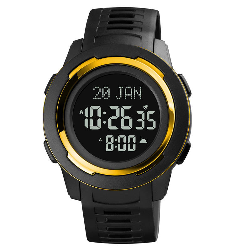 Azan Watch 1729 Qibla Watch Waterproof Multifunctional Sport Digital Watch Men'S Wrist Watch