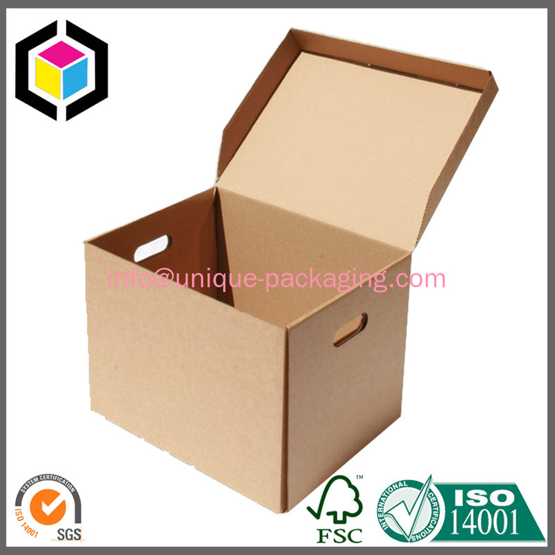 Custom Structure Corrugated Cardboard Paper Packing Box with Cutout Handle