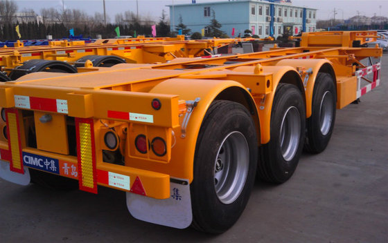 20ft Or 40ft Flatbed Container Semi Trailer CIMC Skeleton Single Tire