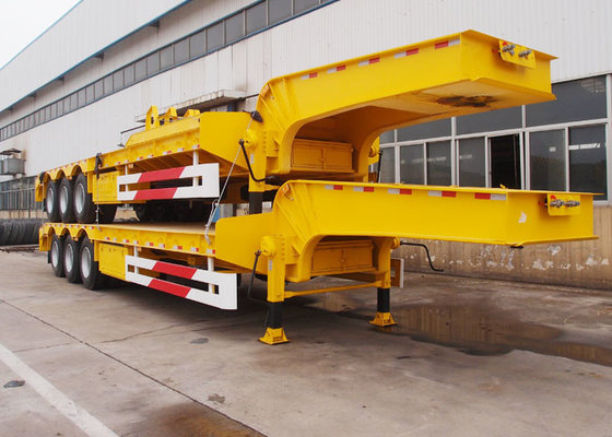 CIMC 3 axle low bed platform trailer 2 axles low bed trailer for 30-90ton heavy duty machine transportation