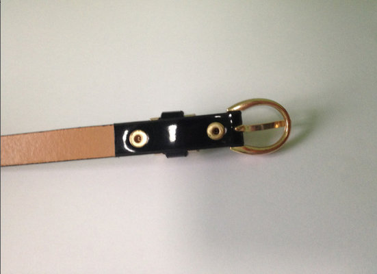 Skinny lady fashion pu zine alloy Cloth Belts For Women with Eco friendly gold buckle