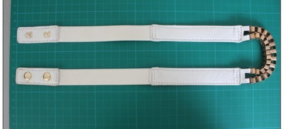 Gold chain and elastic webbing cloth belts for women , PU belt