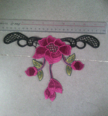 Pink Water soluber Embroidery collar pattern for garment accessory
