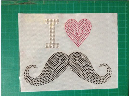 Hot fix big beard Rhinestone Heat Transfers for clothes / T Shirt