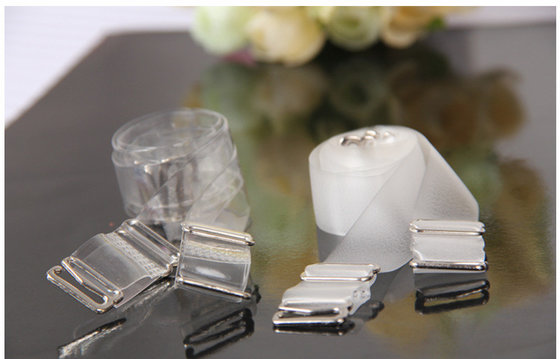 Evening dress White and clear Plastic bra accessories Straps Invisibility