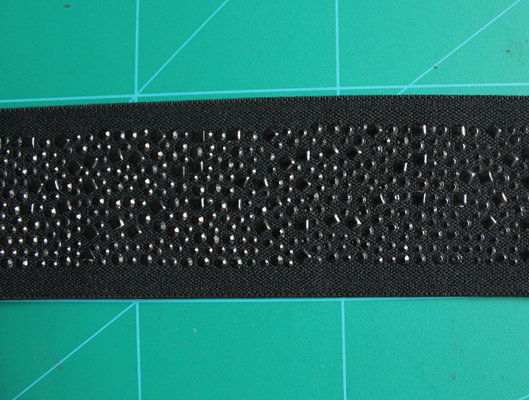 5cm Black Elastic Webbing Nylon And Spandex With Rhinestone