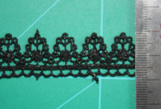 Poly Water Soluble Decorative Lace Trim Dyeable 2cm Width In White / Black Color