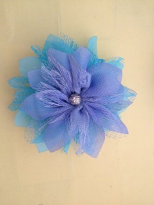 Chiffon artificial pink flower corsage