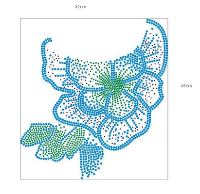 Flower Pattern Rhinestone Heat Transfers Colorful With Hot Fix For T Shirt