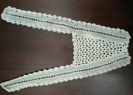 Handmade Embroidery Lace Fabric Trim , Dress Skirt Cotton Lace Trim