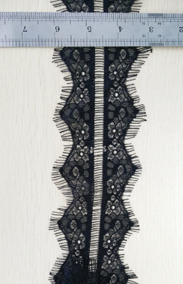 Black Cotton Garment Clothing Decorative Lace Trim In eyelash Lace