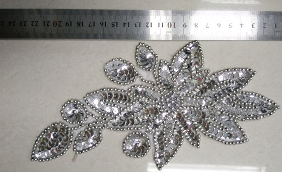 Leaf Fashional Handmade Bead Collar Trims made in Silver Beads
