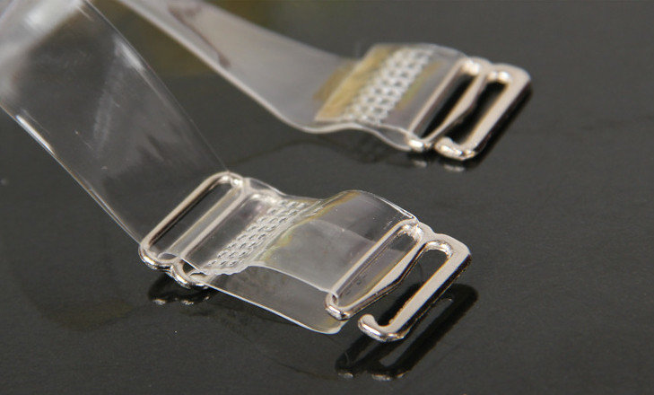 Evening dress White and clear Plastic bra accessories Straps Invisibility
