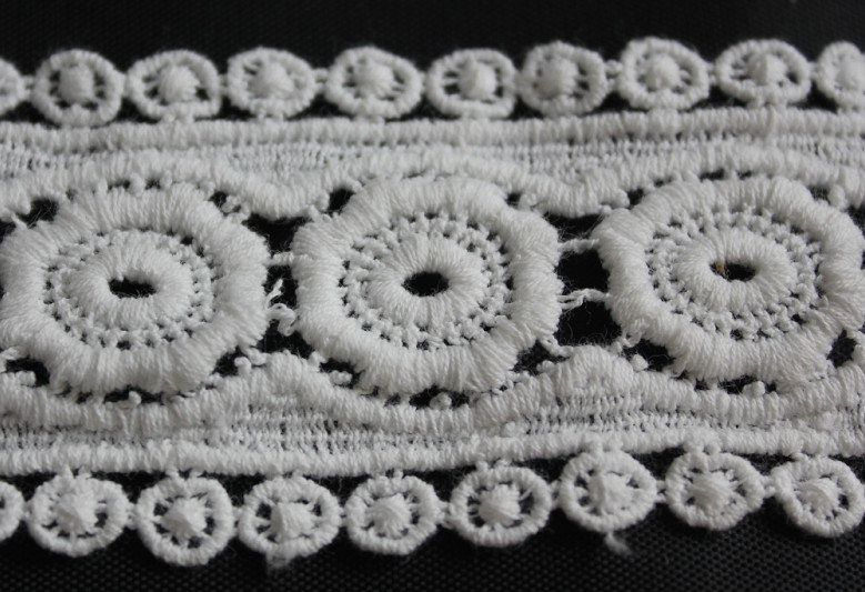 Cotton Water Soluble Lace 4.5cm White Nature For Garment Clothing