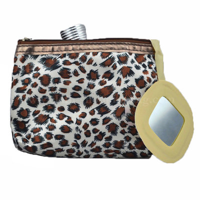PU leather waterproof travel cosmetic bag for ladies / women with sexy pattern