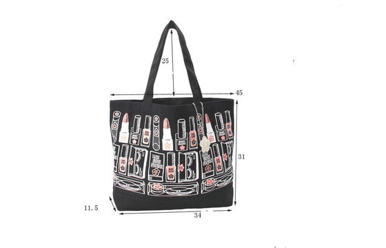 Promotional Cosmetic pattern Canvas Cloth shopping shoulder bag for women