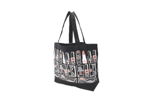 Promotional Cosmetic pattern Canvas Cloth shopping shoulder bag for women