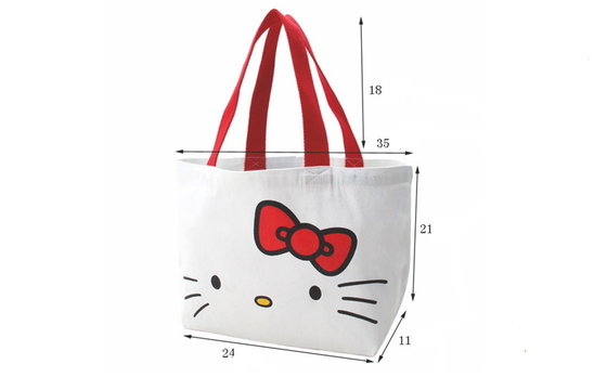 Cute hello kitty pattern reusable Cloth shopping shoulder bag for colleage student
