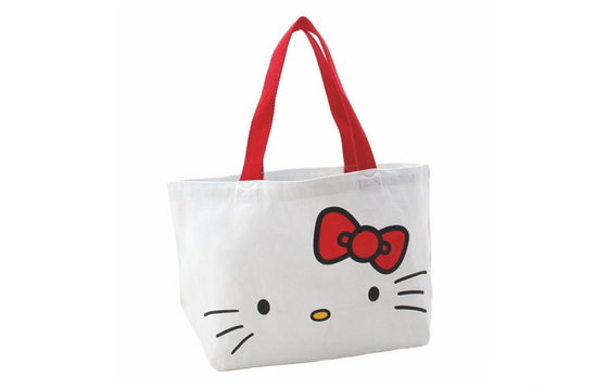 Cute hello kitty pattern reusable Cloth shopping shoulder bag for colleage student