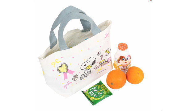 Cartoon pattern durable Cloth shopping hand bag heat pringting for snacks