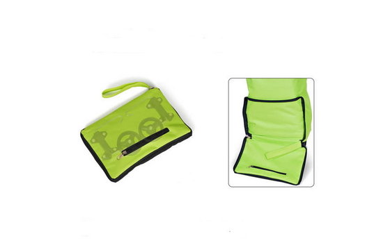 Silk screen printing foldable trolley shopping bag green for exhition
