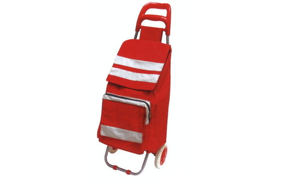Heat printing large recyclable wheeled vegetable shopping cart bags