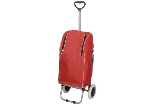Functional red wheeled shopping bags With seat / Logo printed