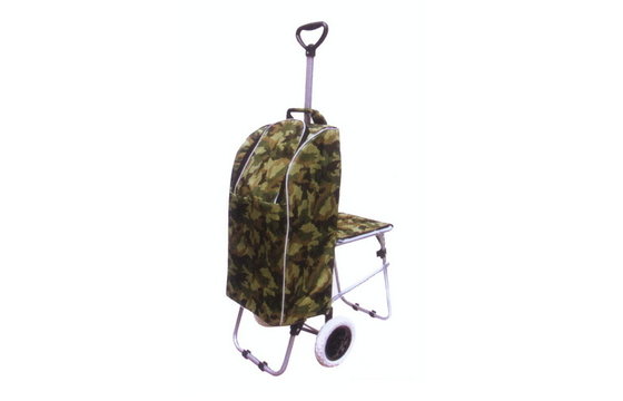 Functional red wheeled shopping bags With seat / Logo printed