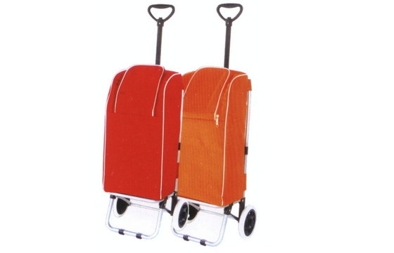 Promotional supermarket folding wheeled shopping bag with heat printing