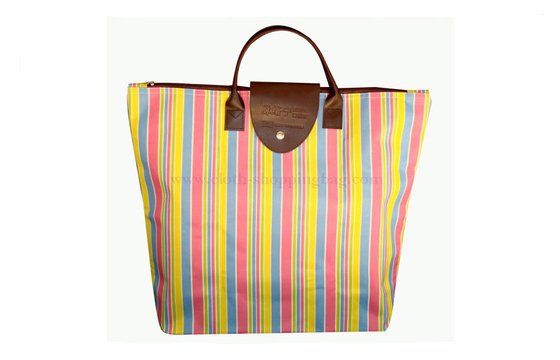 Classical striped waterproof 300D / 600D oxford tote bag for supermarket advertising