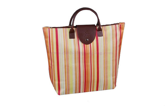 Customized durable waterproof stripe oxford tote bag reusable for travel