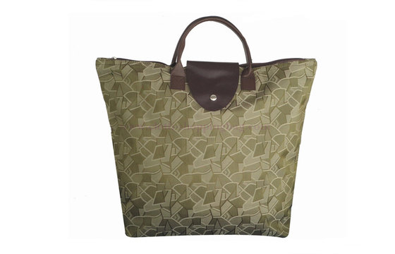 Reusable folding oxford tote bag for travelling with silk screen priting