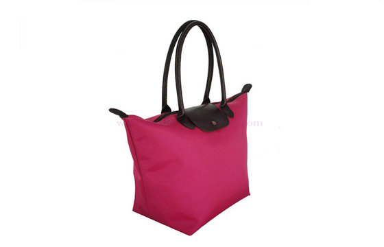 Pink waterproof 600D oxford fabric tote shpping bag with logo printed