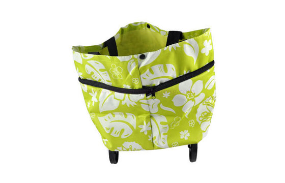 Logo - printing wheeled foldable trolley bags for shopping with heat printing
