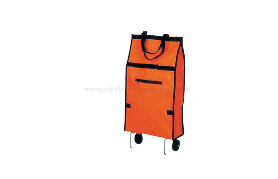Personalized foldable trolley wheeled shopping bag with two wheels