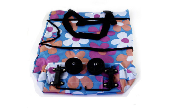 Convenient for life  foldable trolley shopping bag with two wheels
