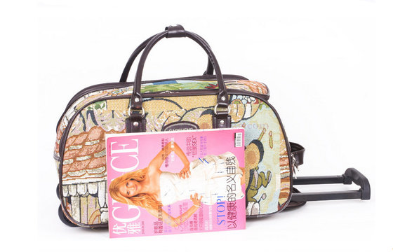 Logo - printing Cute pattern jute roller gear bag travel set for students