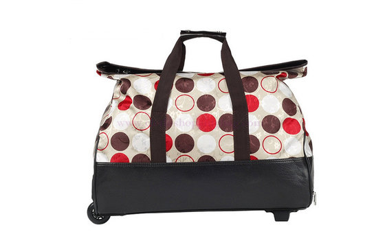 Retractable pull handle rolling luggage bags for ladies , tourister cloth luggage bags