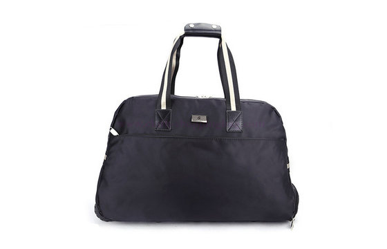 Black oxford fabric luggage roller bags with two straps , travel cases on wheels