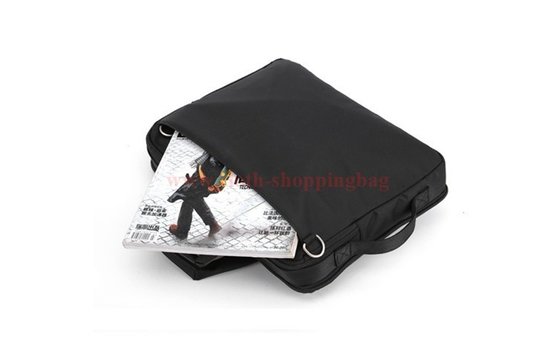 Flower printing nylon laptop shoulder bag with front zipped pocket